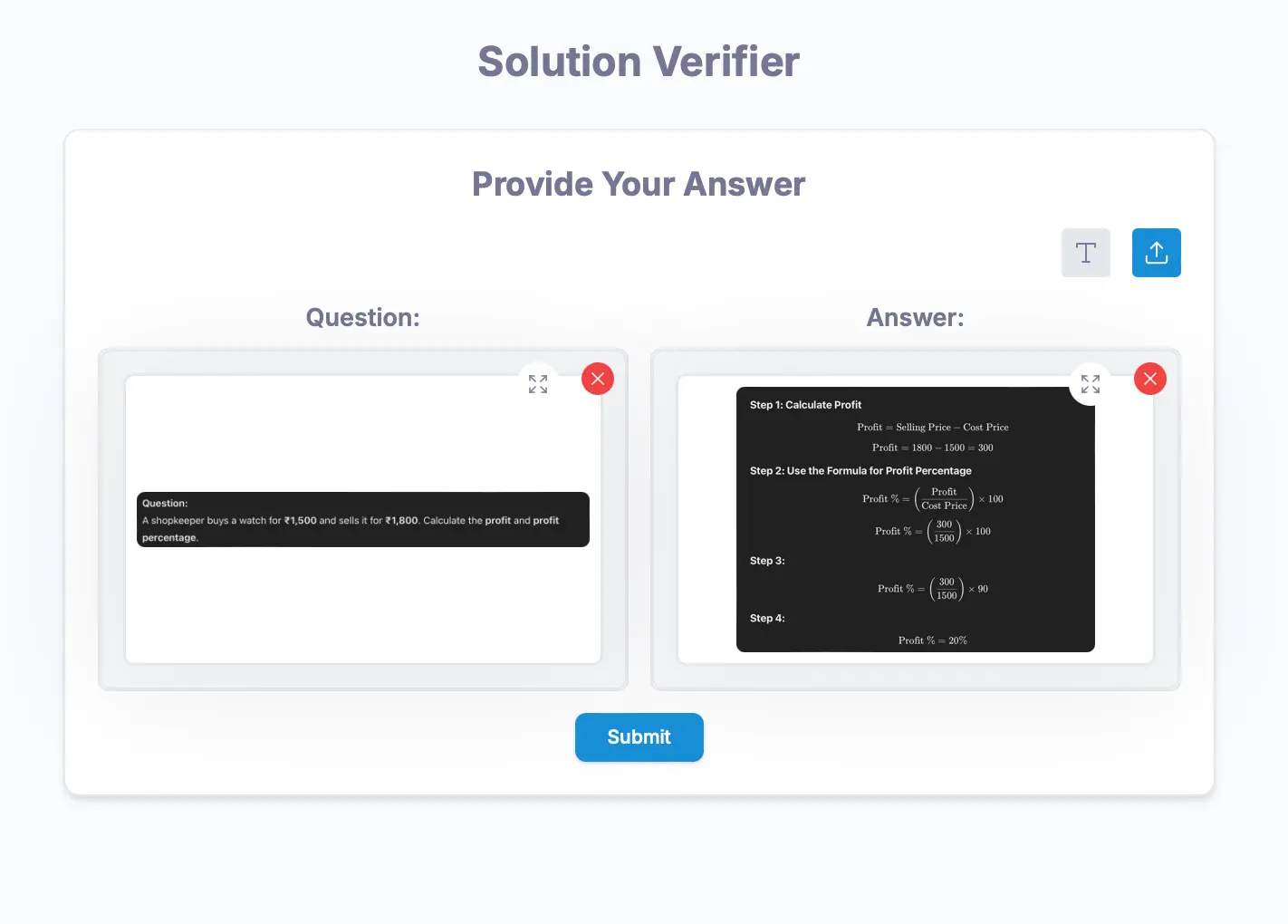 Smart Solution Check – AI Math Verifier – MathzAI | MathzAI