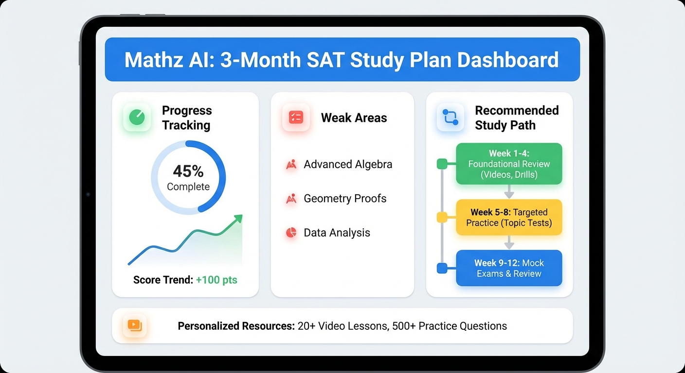Strategic 3 Month SAT Study Plan: Your Path to Score Success | Mathz AI | MathzAI