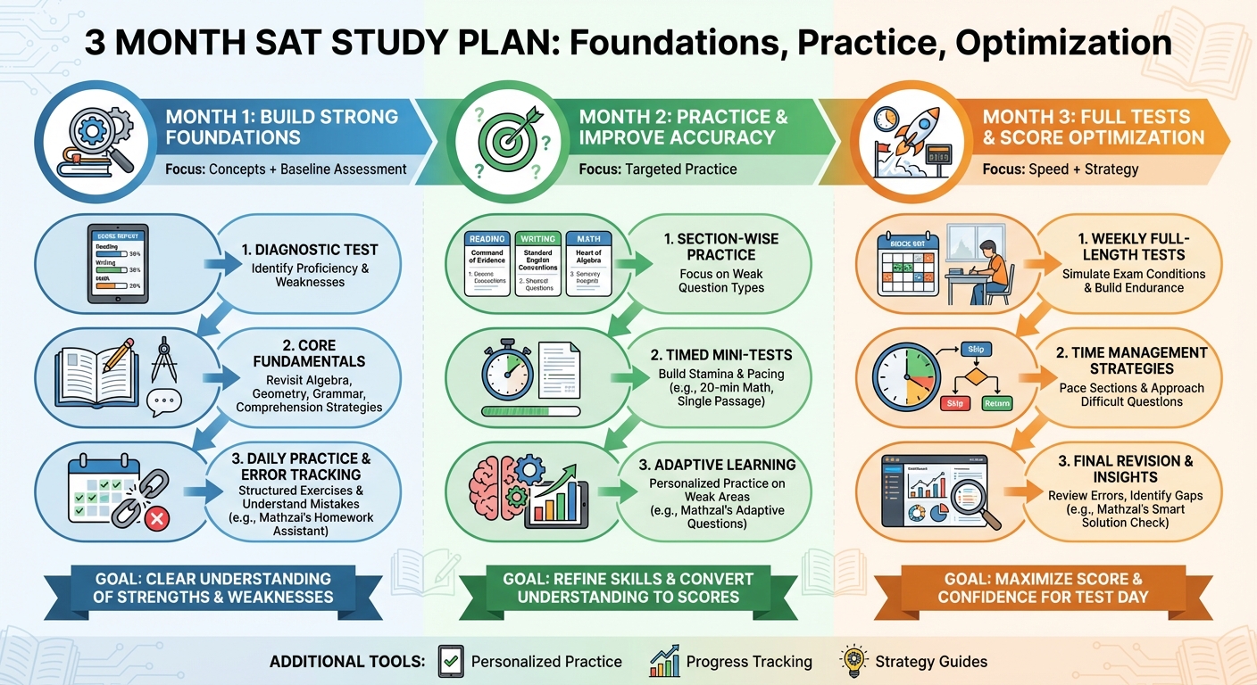 Strategic 3 Month SAT Study Plan: Your Path to Score Success | Mathz AI | MathzAI